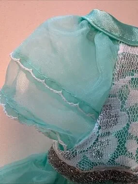 newberry | Dresses | Formal Aqua Tulle Lace Dress With Silver Sparkle ...